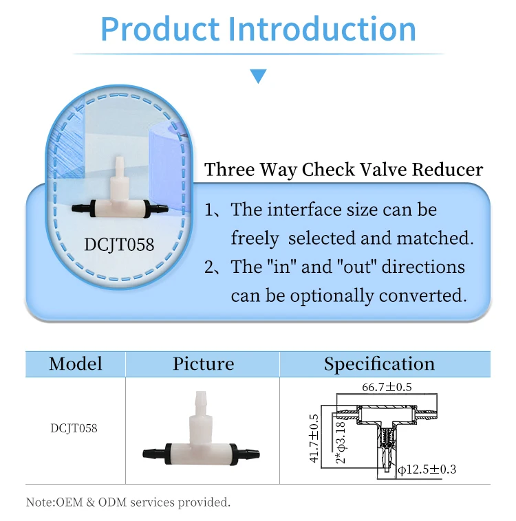 Reducer Three-way Check Valve with Optionally Select Inlet and Outlet ...