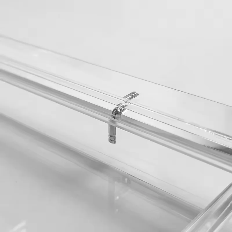 Rectangular Clear Acrylic Storage Box Display With Lock Acrylic ...