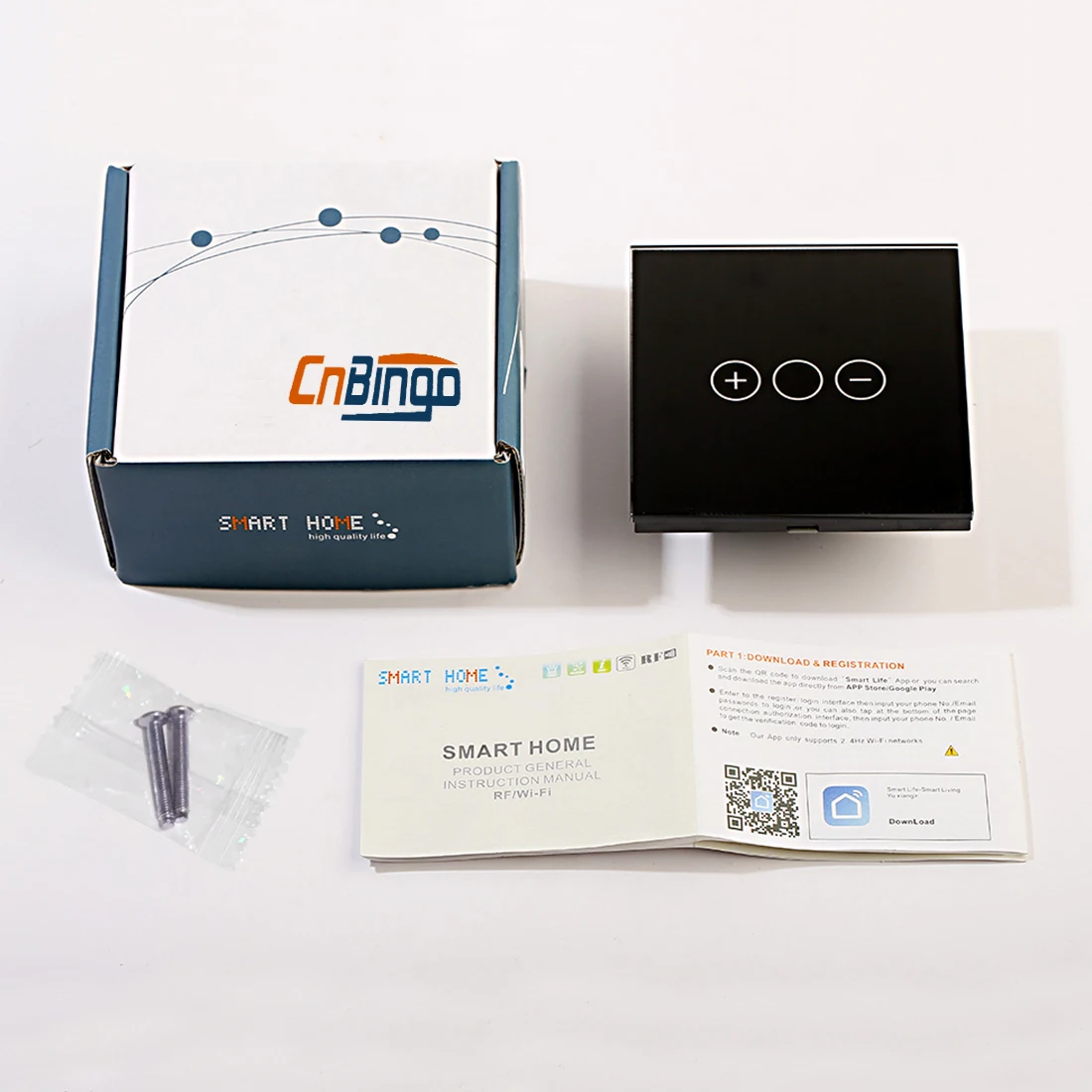 Bingoelec 2 Gang Wi-fi Controlled Power Wall Switch Eu Standard Smart ...