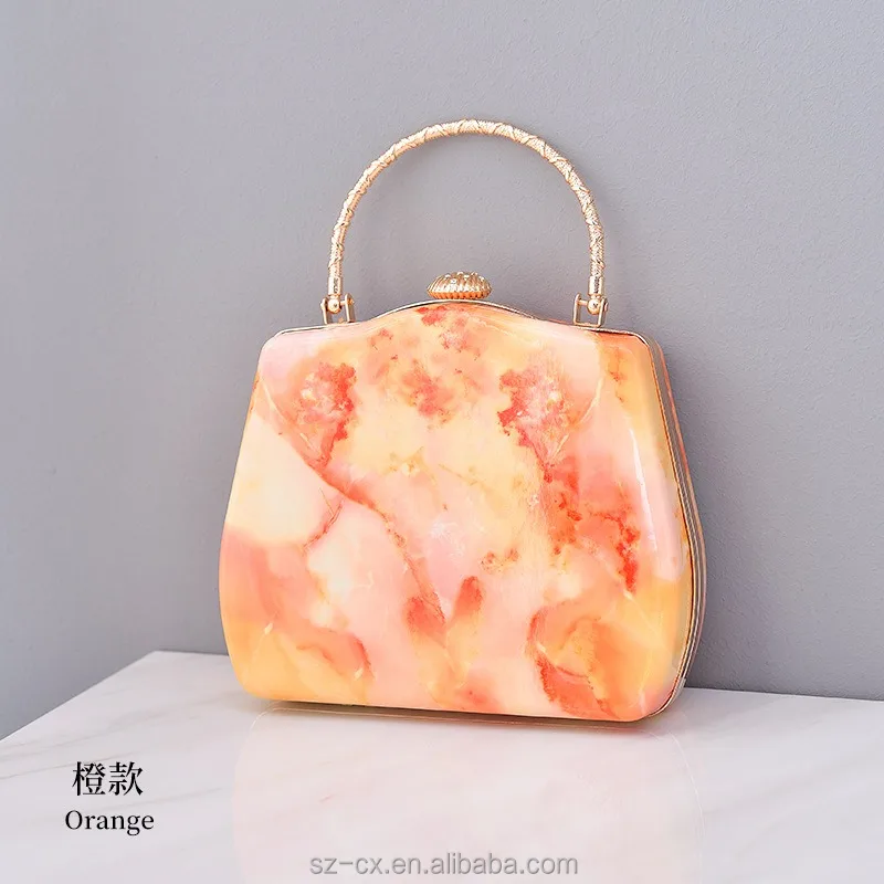 Ladies Fashionable Portable Marble Pattern Stone Clutch Purse Crossbody ...