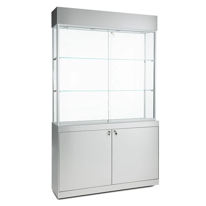 Lockable Metal Frame Glass Display Cabinet for Jewelry