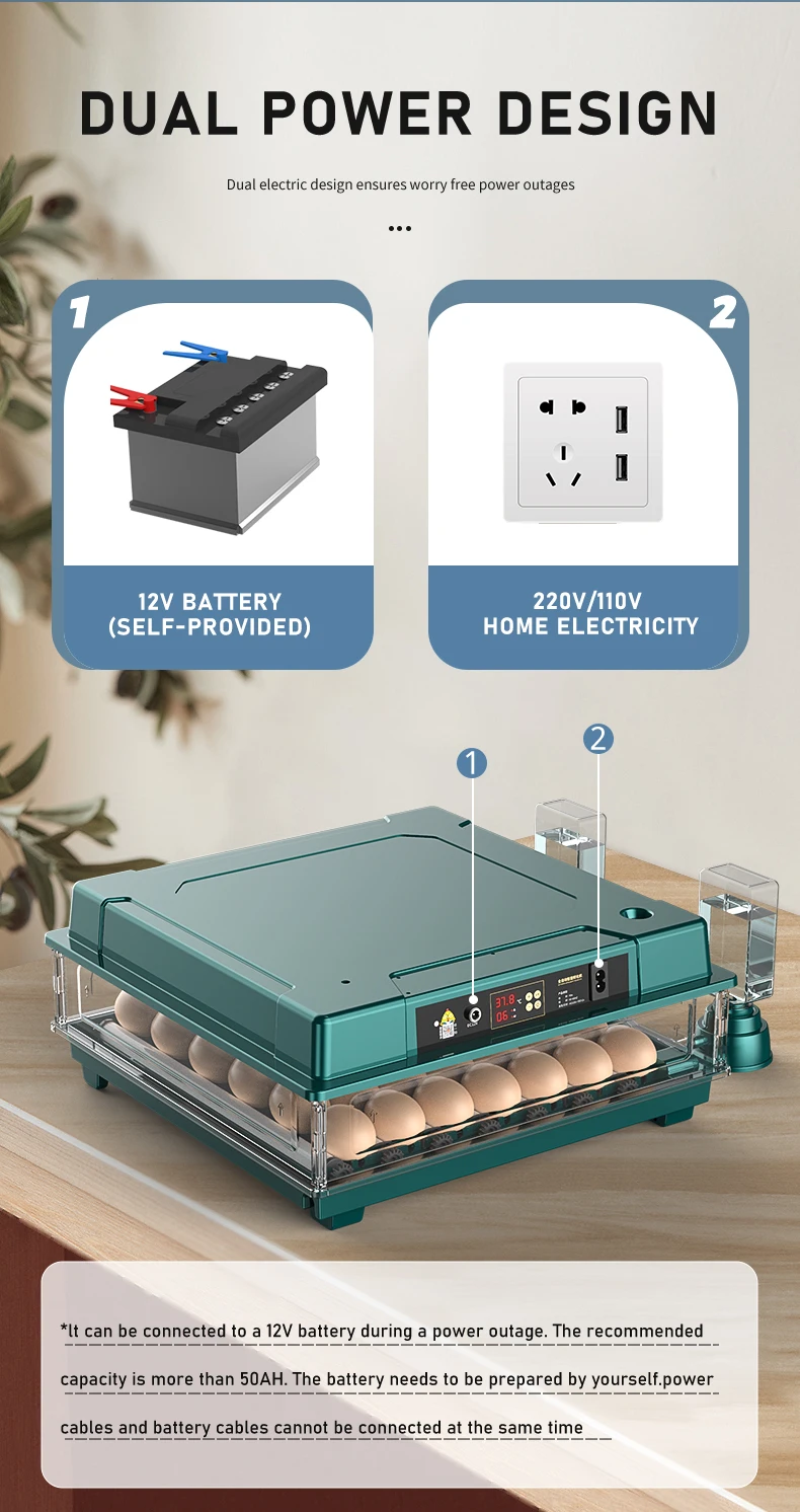 42 Egg Incubation Machine - High Hatching Rate & Dual Power