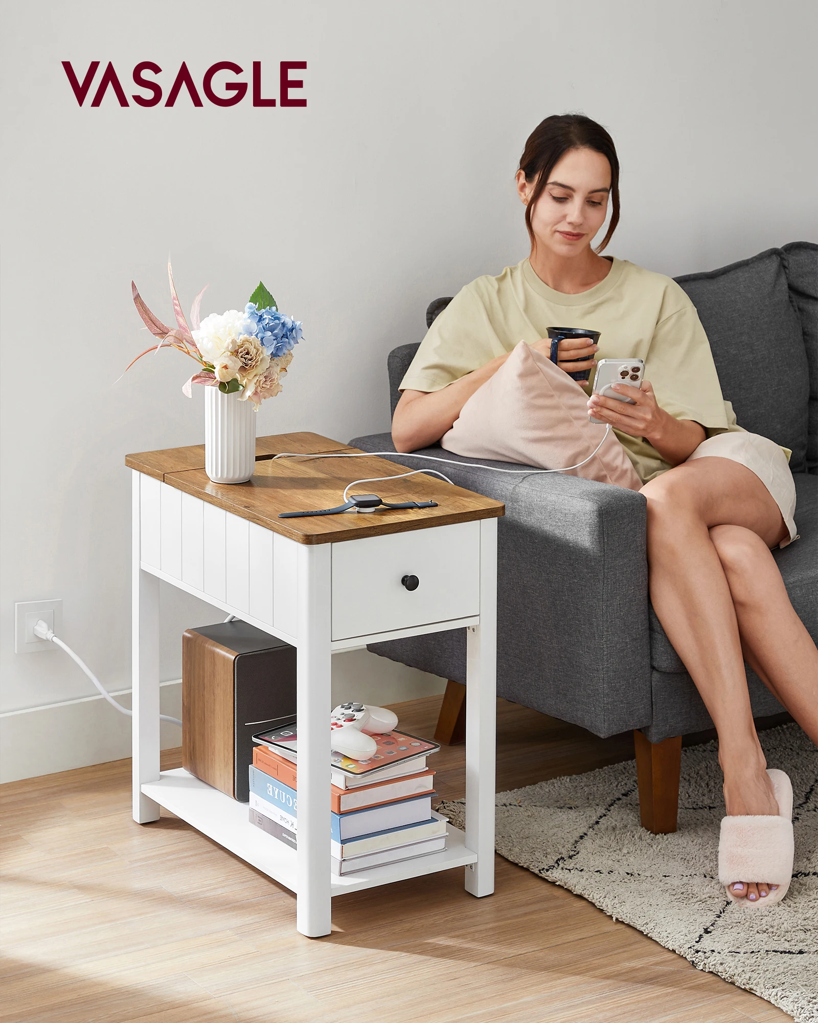 VASAGLE Smart Side Table - Stylish & Functional Furniture