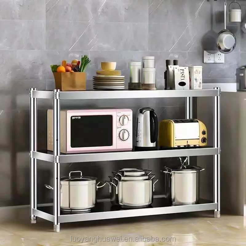5 Layers Shelves Kitchen Display Stainless Steel Storage Rack 5 Tier ...