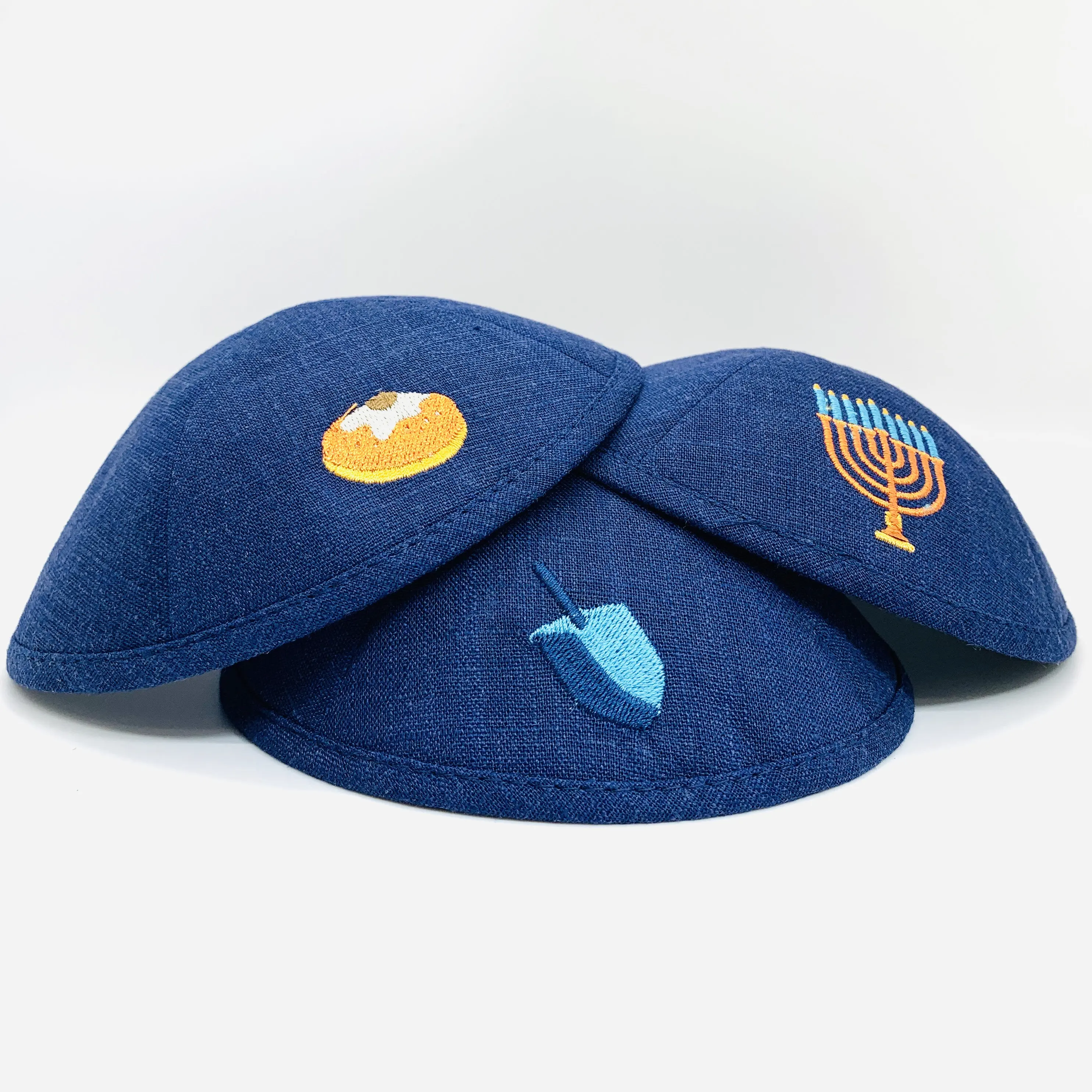 Custom Muslim Yarmulke Velvet Kippah Hat Jewish Kippot Cap Embroidery Logo Printed Denim Judaica ...