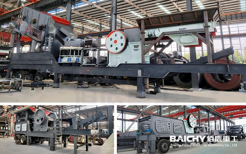 Baichy Diesel Engine Mobile Quarry Stone Roller Crusher Plant 80-100tph ...