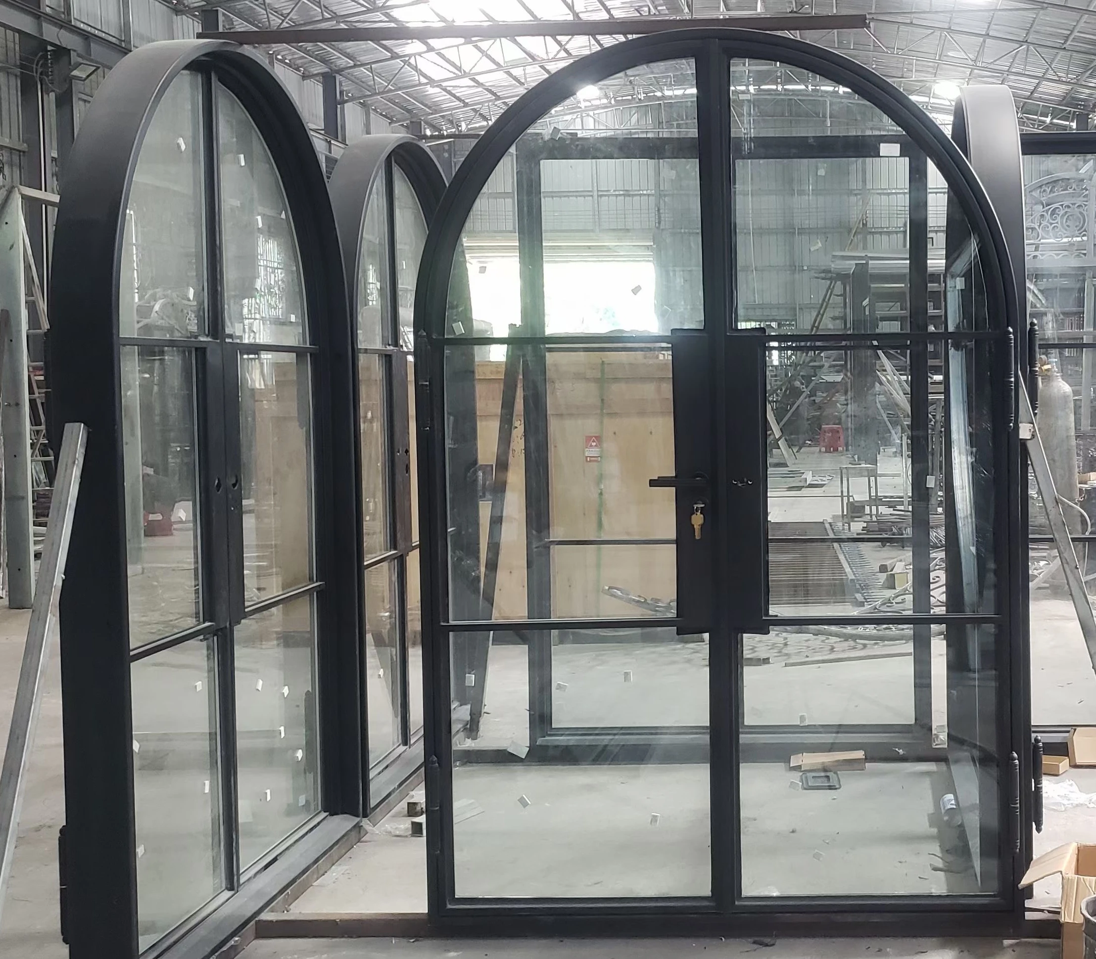 Simple Double Door Wrought Iron Gate Design Exterior Front Doors Small ...