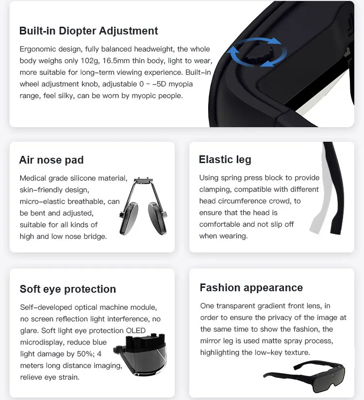 60 Hz High Refresh Rate Smart Ar Devices High Quality Ar Smart Glasses ...