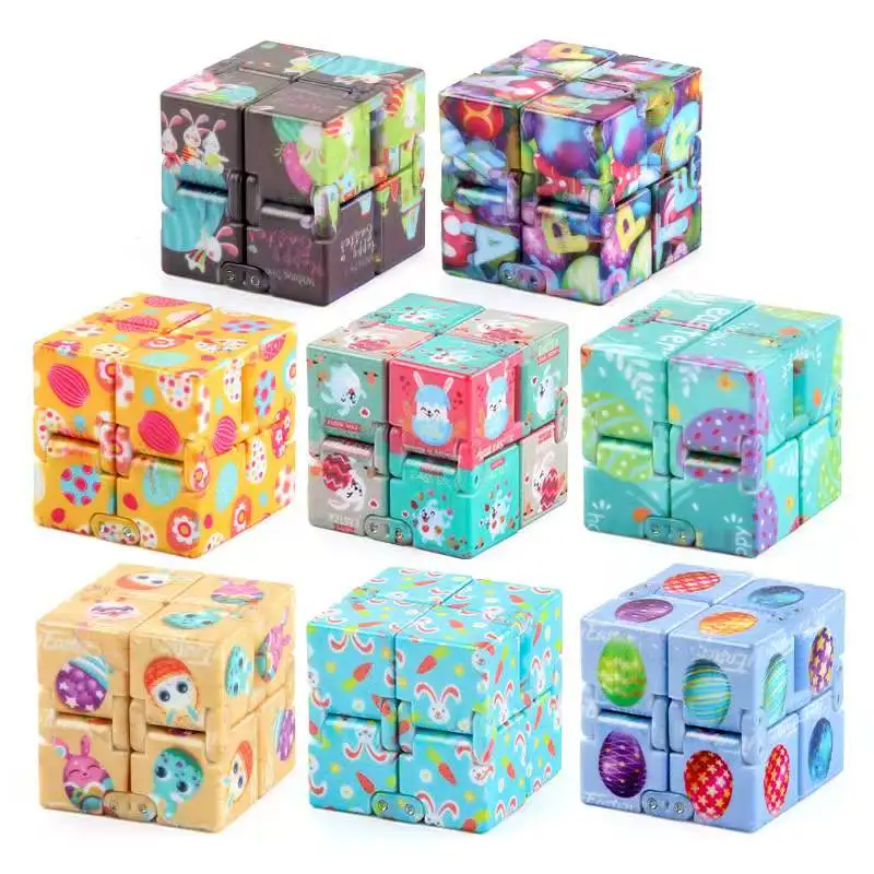 2022 Easter Finger Toys Infinity Cube Fidget Cube Toy Stress Anxiety ...