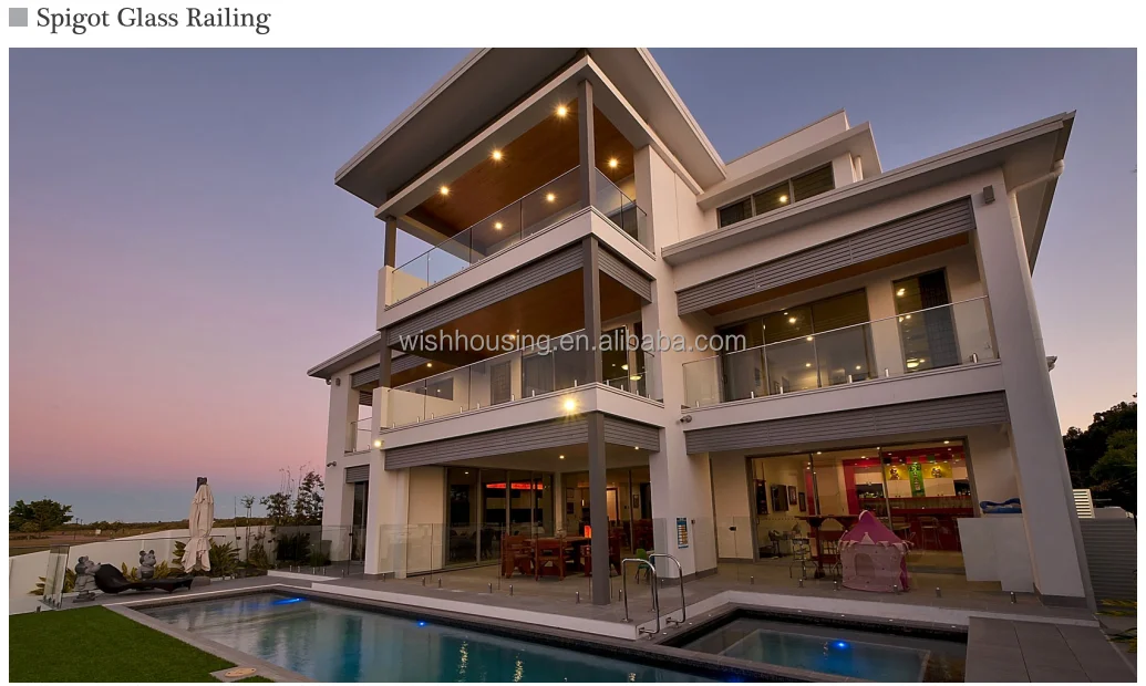 Modern Frameless Balustrade Glass Railing Laminated Glass Swinging Pool ...