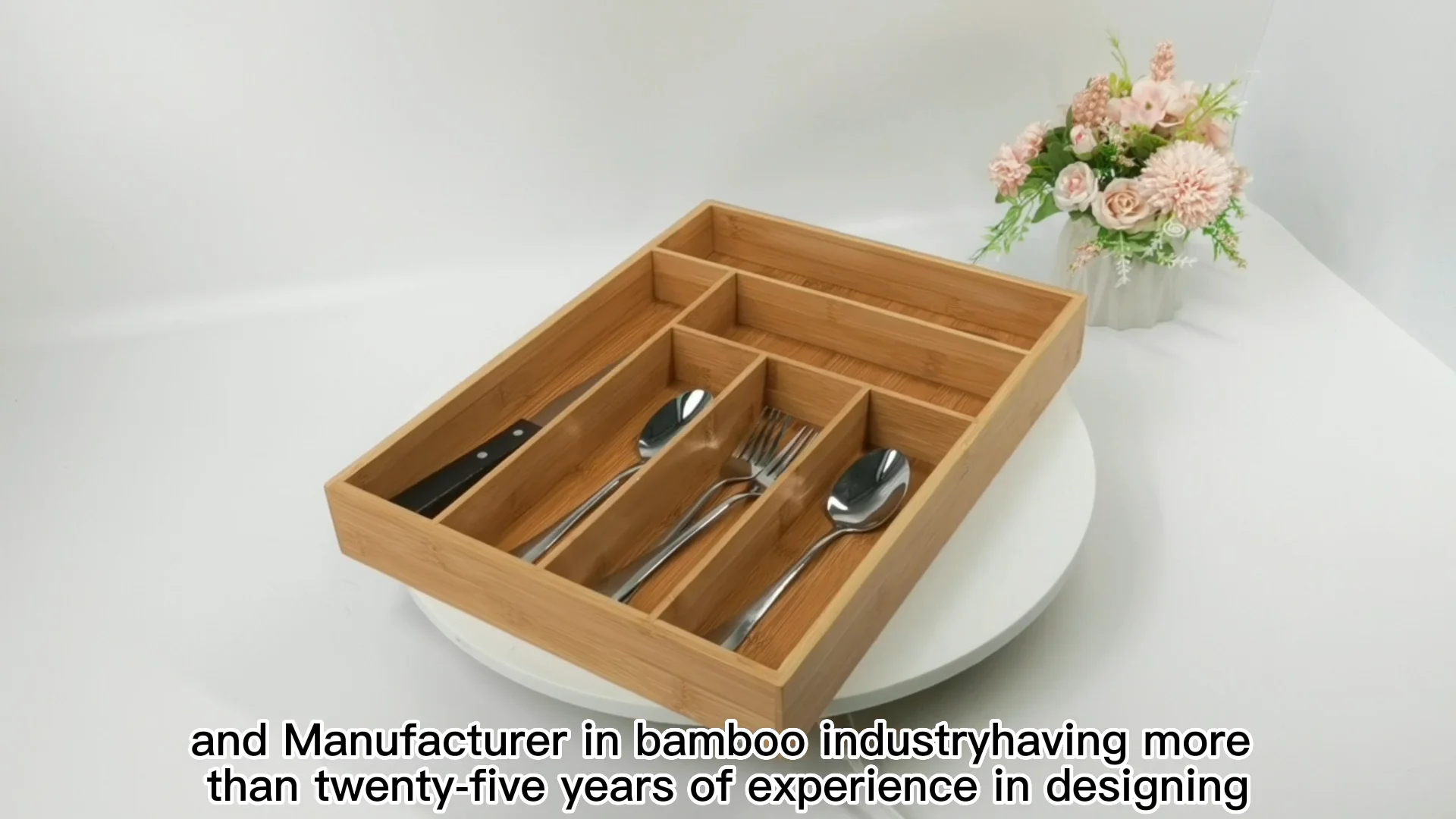 Modern Design Big Size Bamboo Silverware Organizer Organizadores De ...