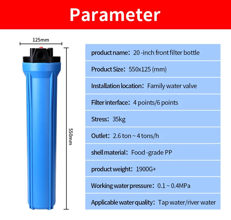 Whole House Water Blue Filter 20 Inch Housing Water Filter Cartridge ...