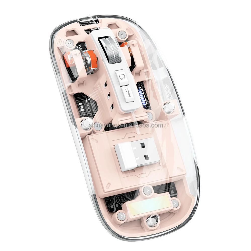 Transparent Wireless Mouse - Sunzi BT5.1/2.4G Bluetooth