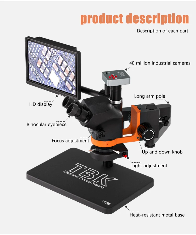 New TBK-701 Trinocular Electron Microscope Mobile PCB Repair for ...