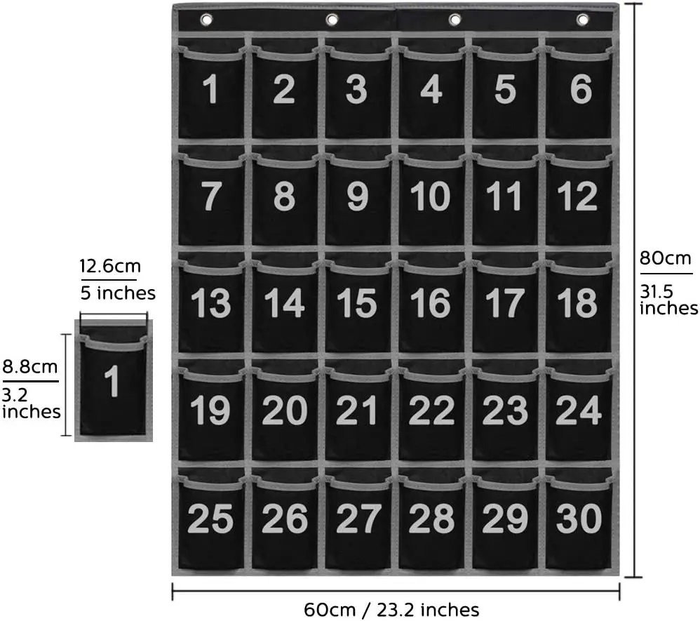 Wholesale 30-Pocket Foldable Classroom Pocket Chart Functional Cell ...