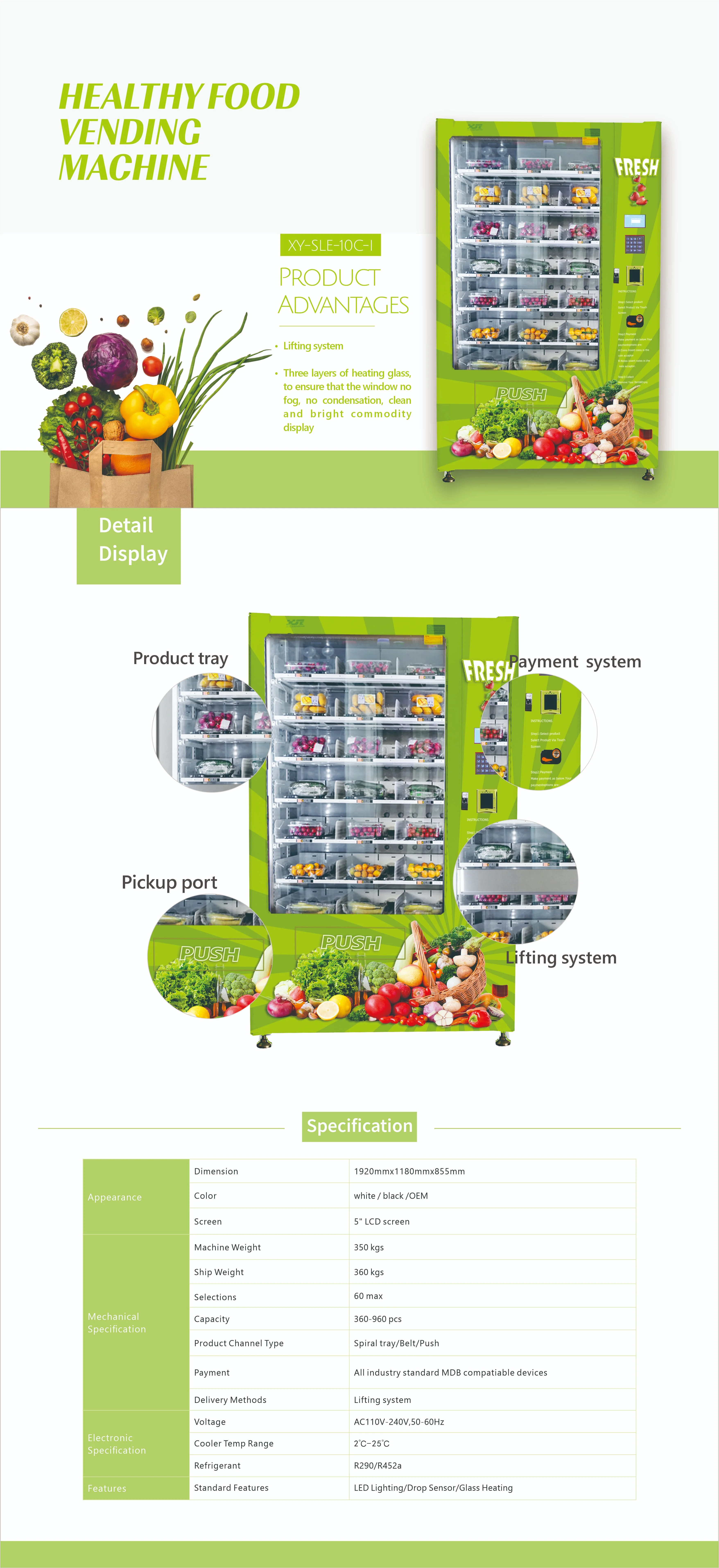 Automatic Fresh Fruit and Vegetable Vending Machine