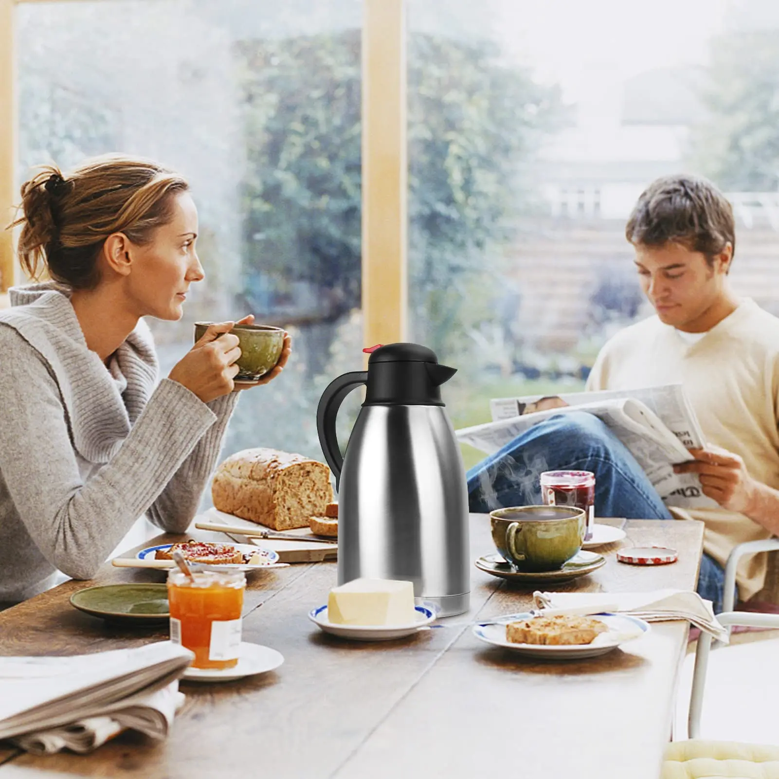 Thermal Coffee Carafe Triple Wall Vacuum Insulated Flask Thermos ...