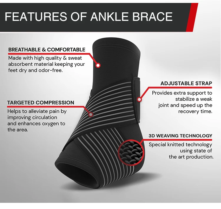 Sports Men And Women 3d Knitted Compression Ankle Protector Set ...