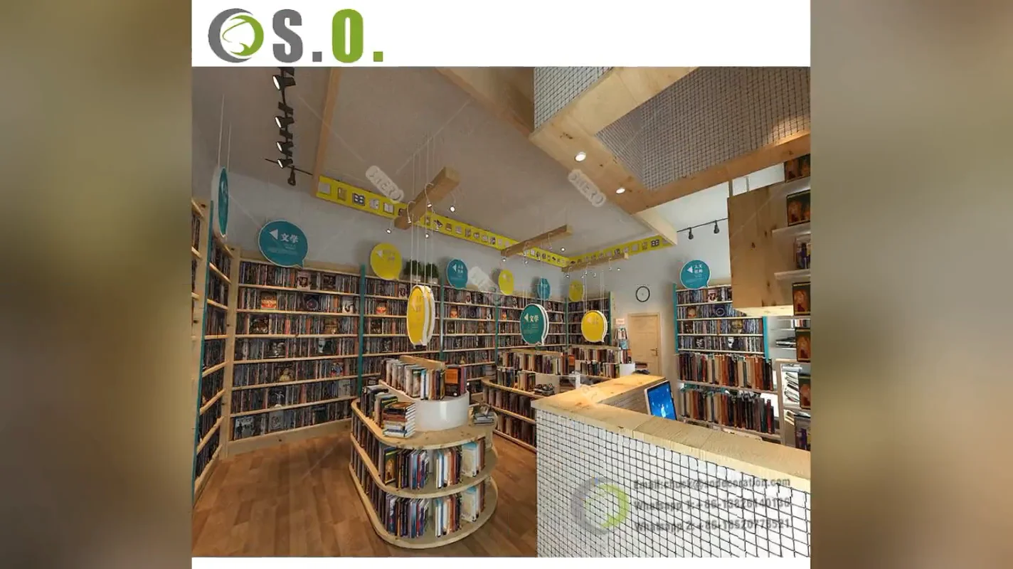 Custom Modern Book Shelf Design Wooden Display Wood Library Bookshelves ...