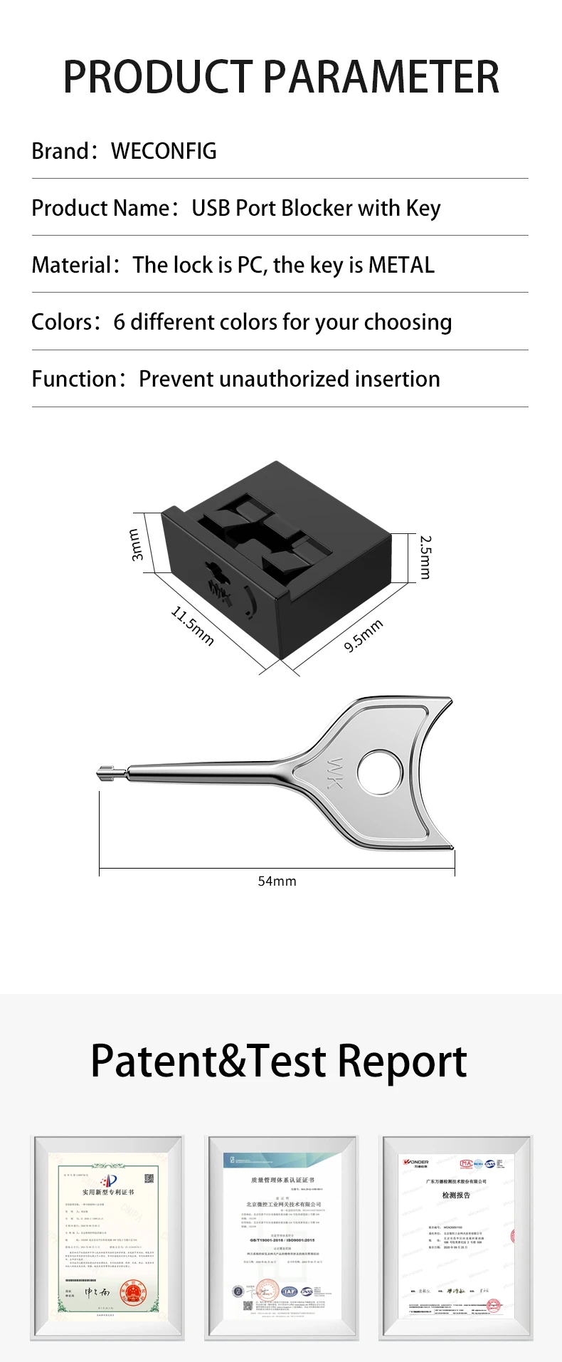 Usb Port Lock,Usb Port Blocker,Type A Usb Port Lock With Key - Buy Usb ...