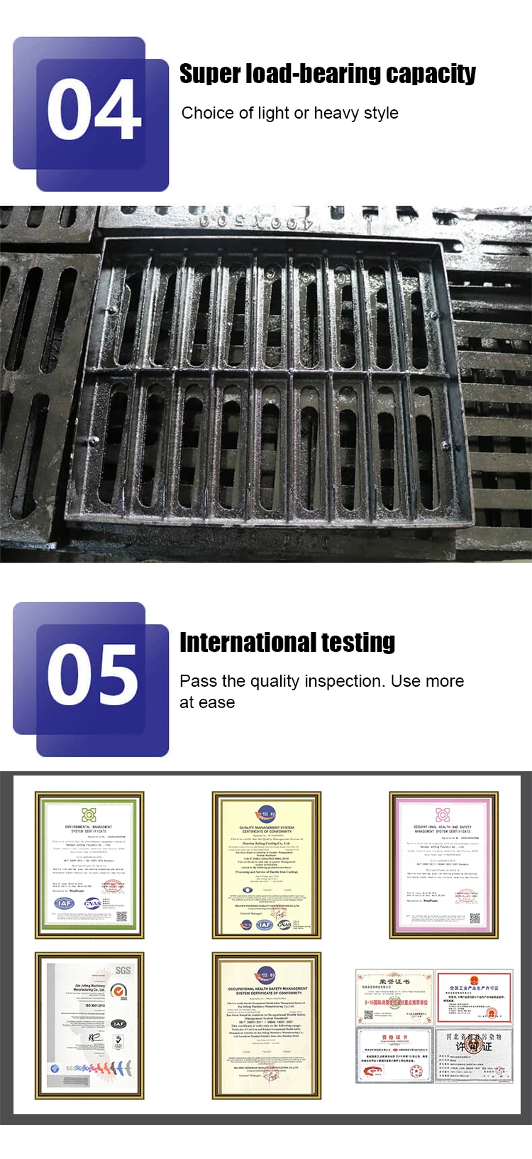 Outdoor Drainage Grate Storm Iron Duty Trench Driveway Cast Heavy Metal ...