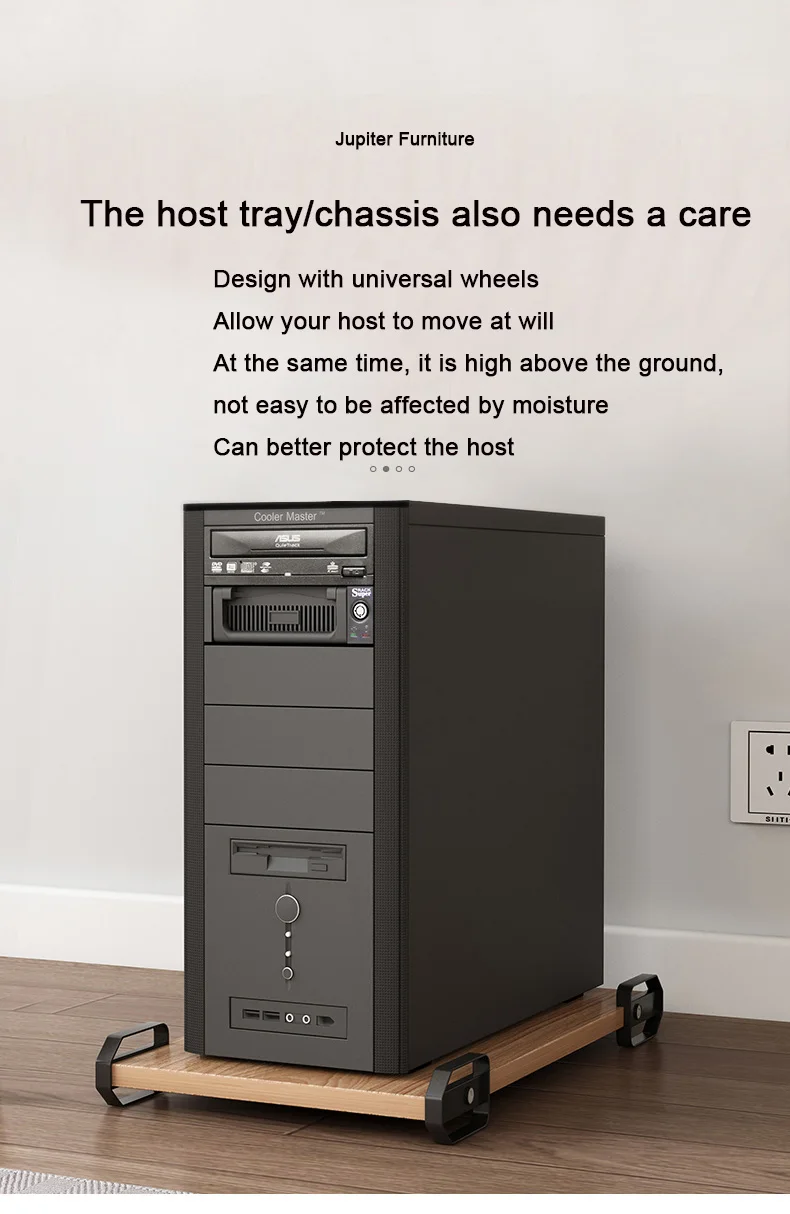 Space Saver Office Wooden Computer Mainframe Stand With Pulley| Alibaba.com