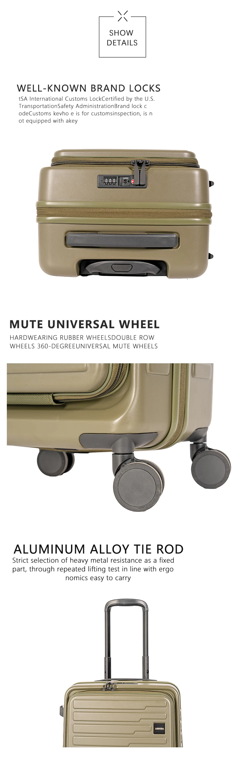 Custom Design Expandable Pc Luggage Carry On Front Pocket Laptop Cabin ...