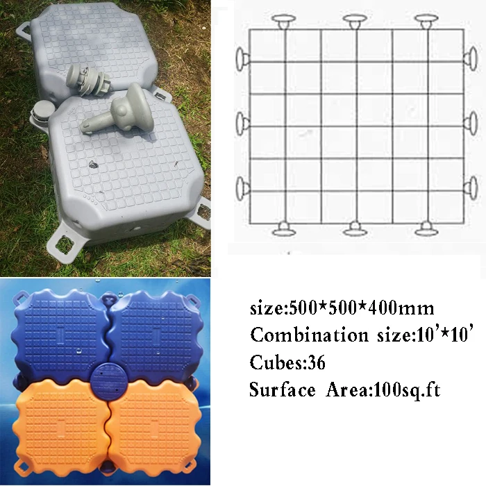10'by 10' Floating Walkway/floating Dock Modular Plastic Pontoon Pods ...