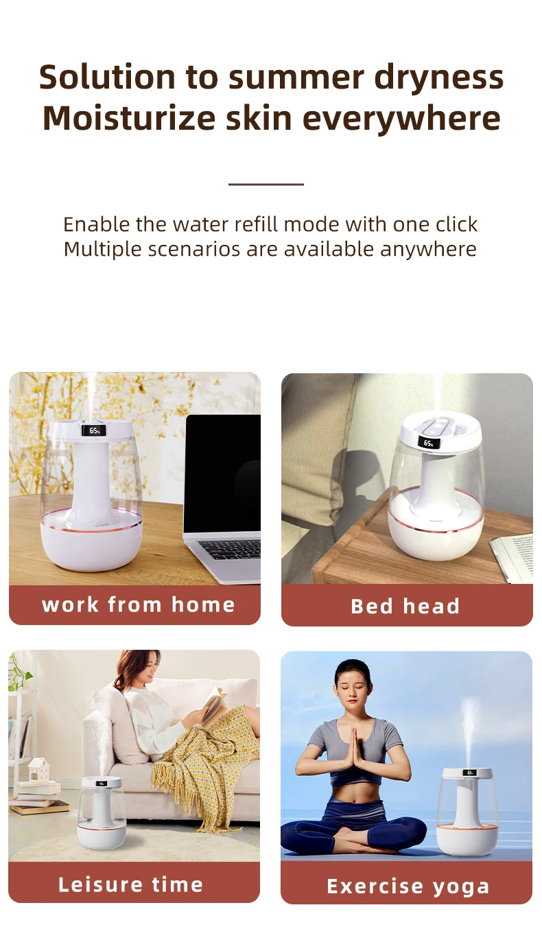 New Arrival 3000ml Ultrasonic Smart Humidifier Diffuser LED Night Light ...