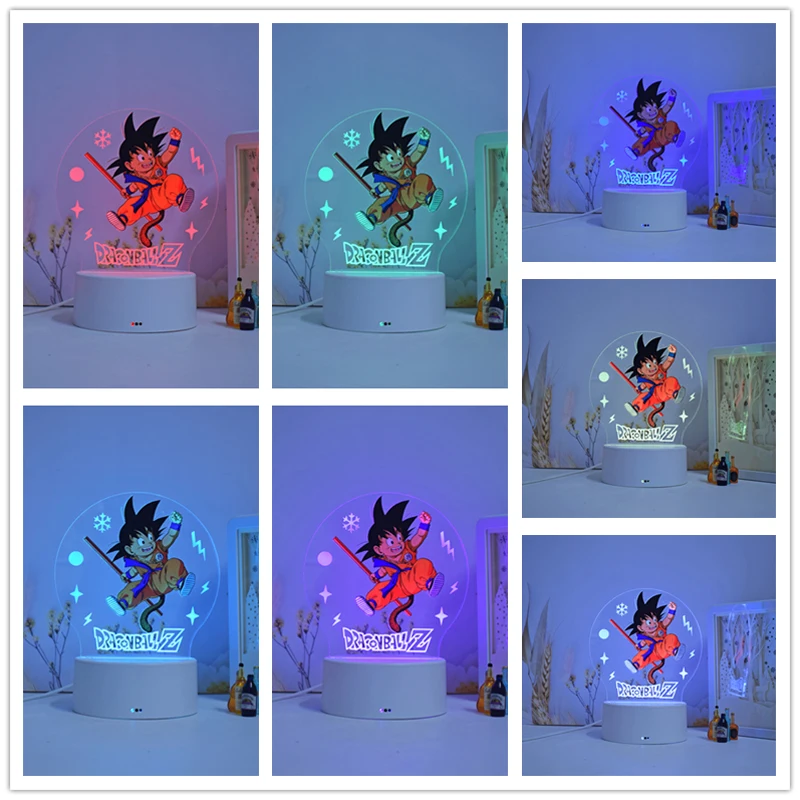 Japanese Anime Figurine Kids Cartoon Figures 3D Acrylic Night Lamp ...