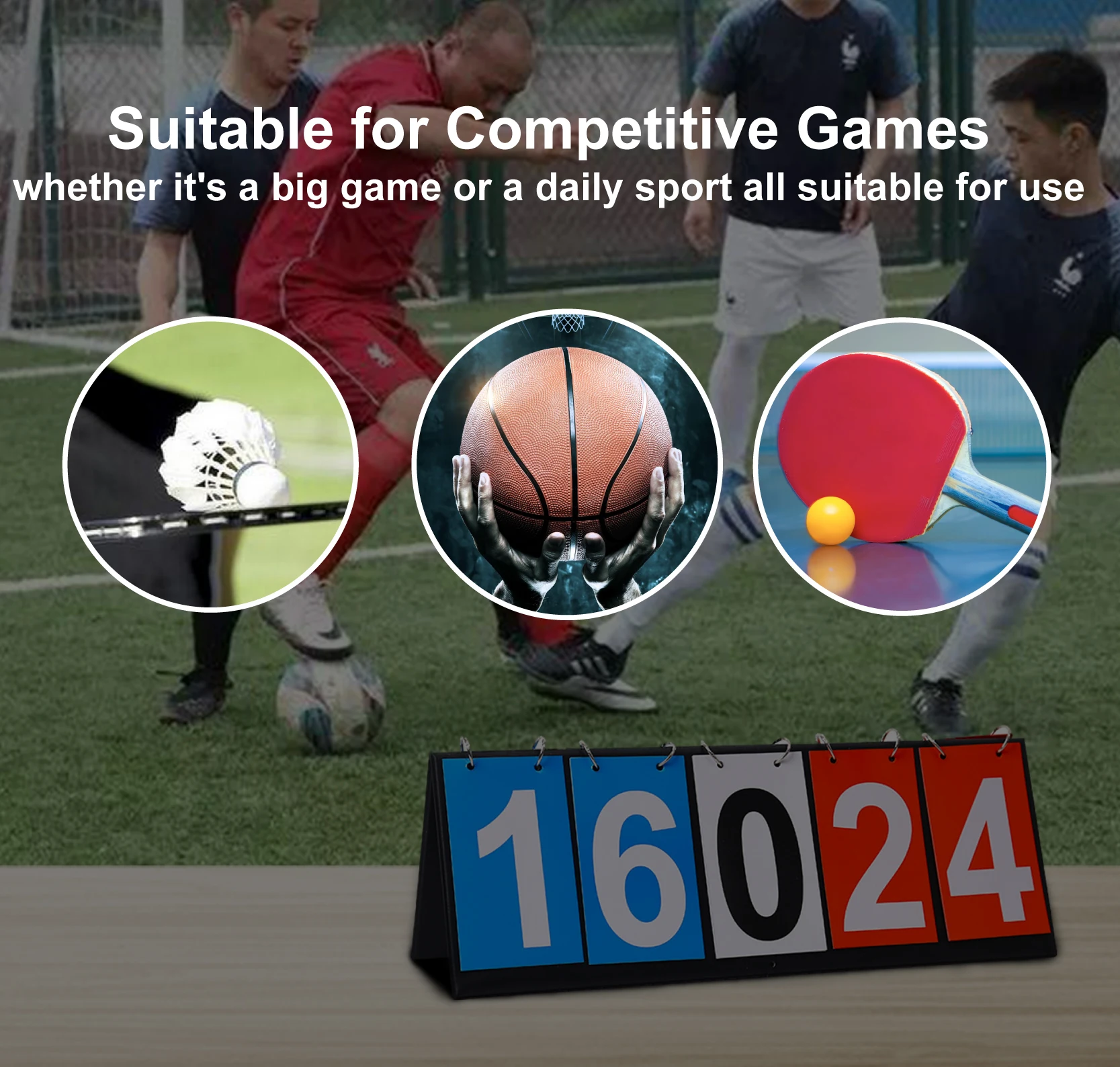 4 Digital Easy Flip Score Portable Table Top Scoreboard for Basketball ...