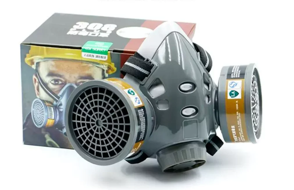 308Factory Half Face Gas Mask Chemical Respirator Silicone Silicone ...