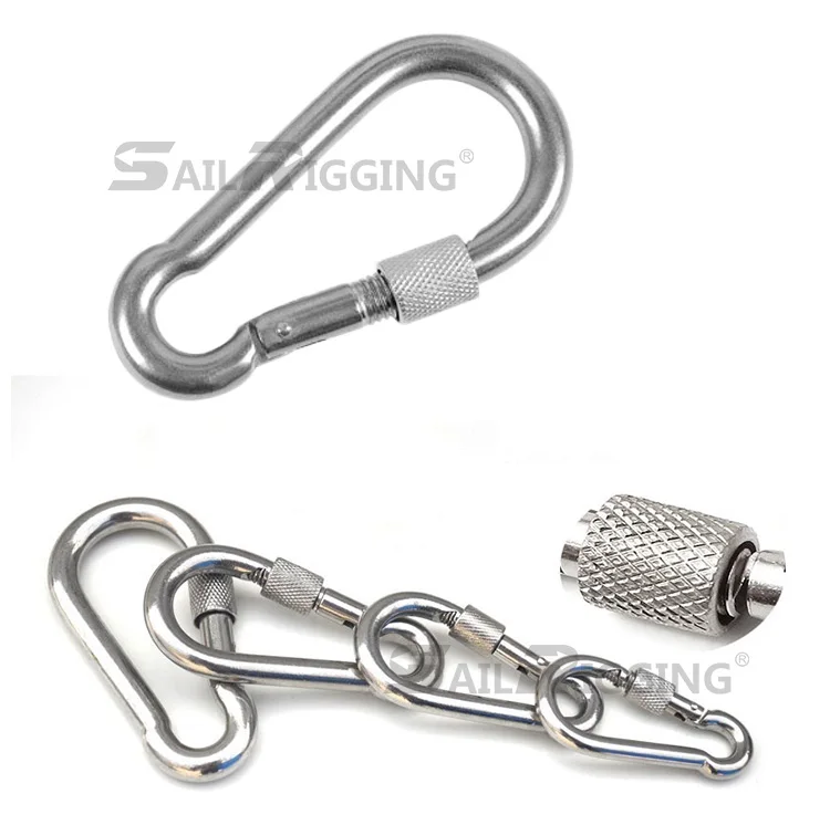 Din5299d Stainless Steel Safety Spring Carabiner Snap Hook With Screw ...