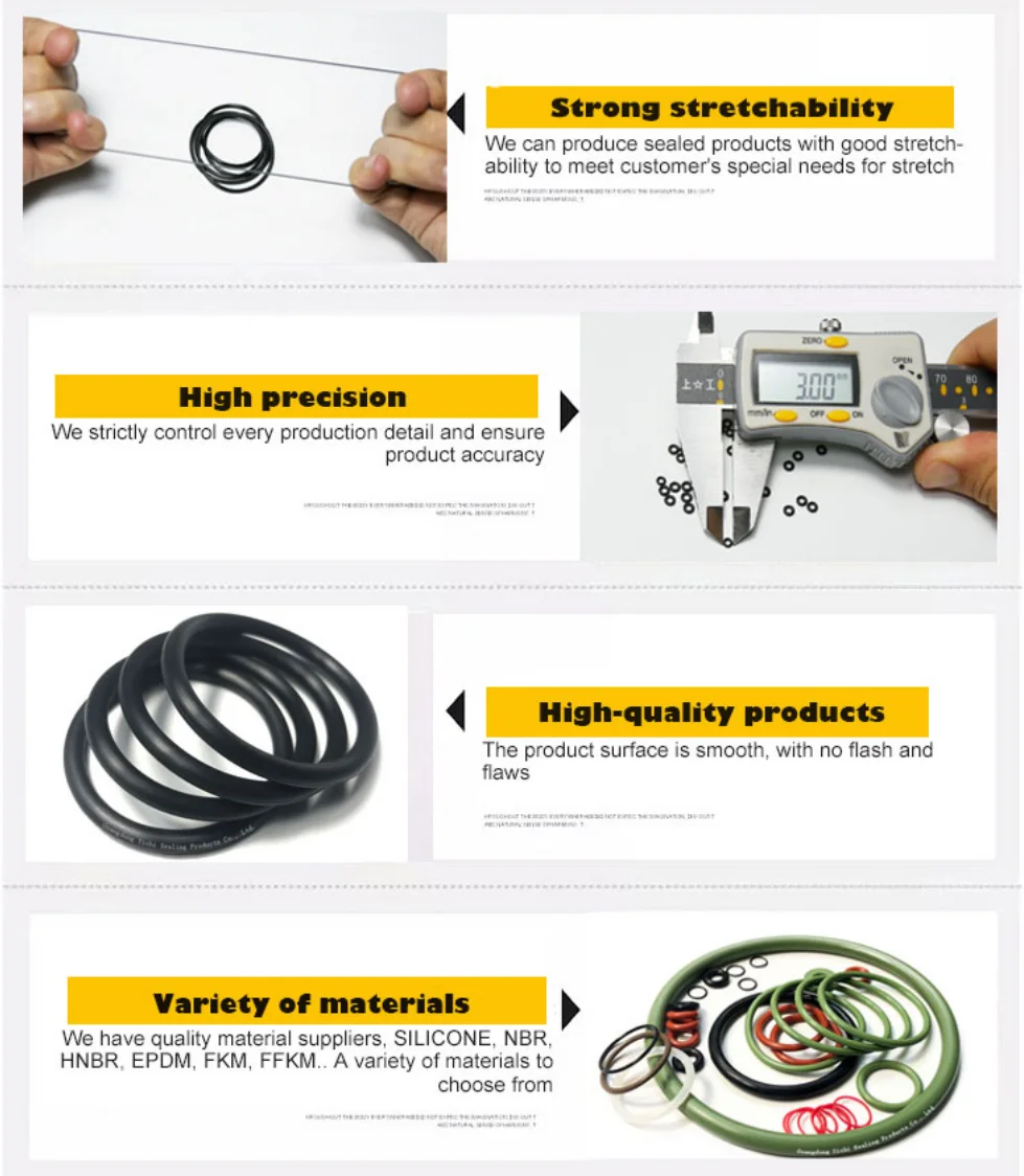 Custom High Precision Fpm Ffkm Hnbr Nbr Fkm Silicone Epdm Rubber Oring Seals O-ring O Rings ...