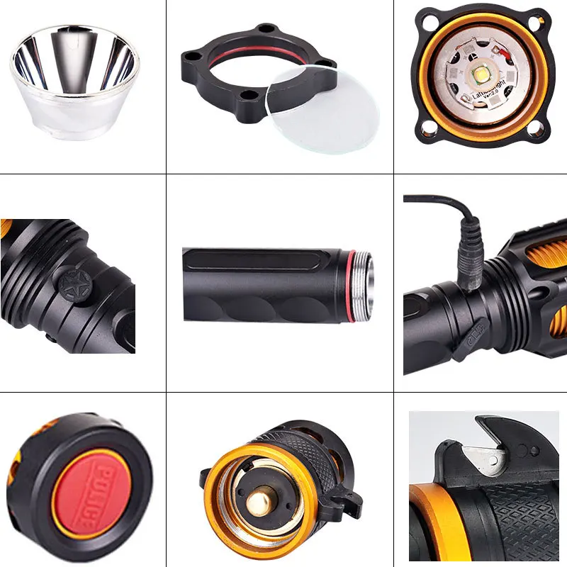 High Power 10W Torch Multi Function Self Defend Attack Led Flashlight ...