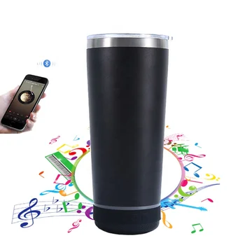 20oz Music Travel Cup Bluetooth Speaker Tumbler With Rechargeable ...