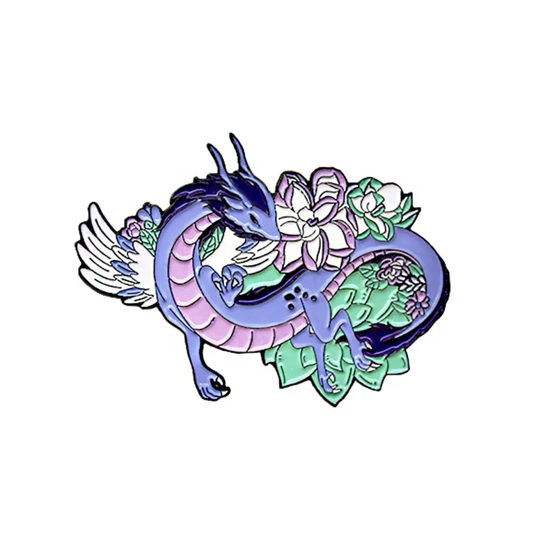 Custom Haku Dragon Samurai Katana Ghibli Enamel Lapel Pin