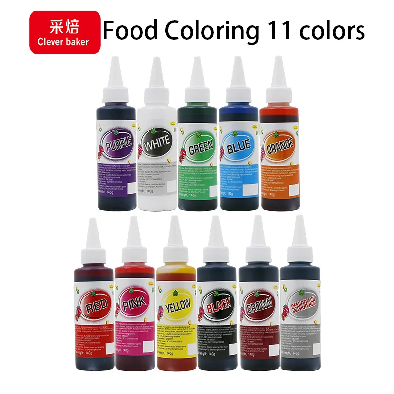 Factory Sale 140g Halal for Edible Food Dye Liquid 11 Colors for Cake ...