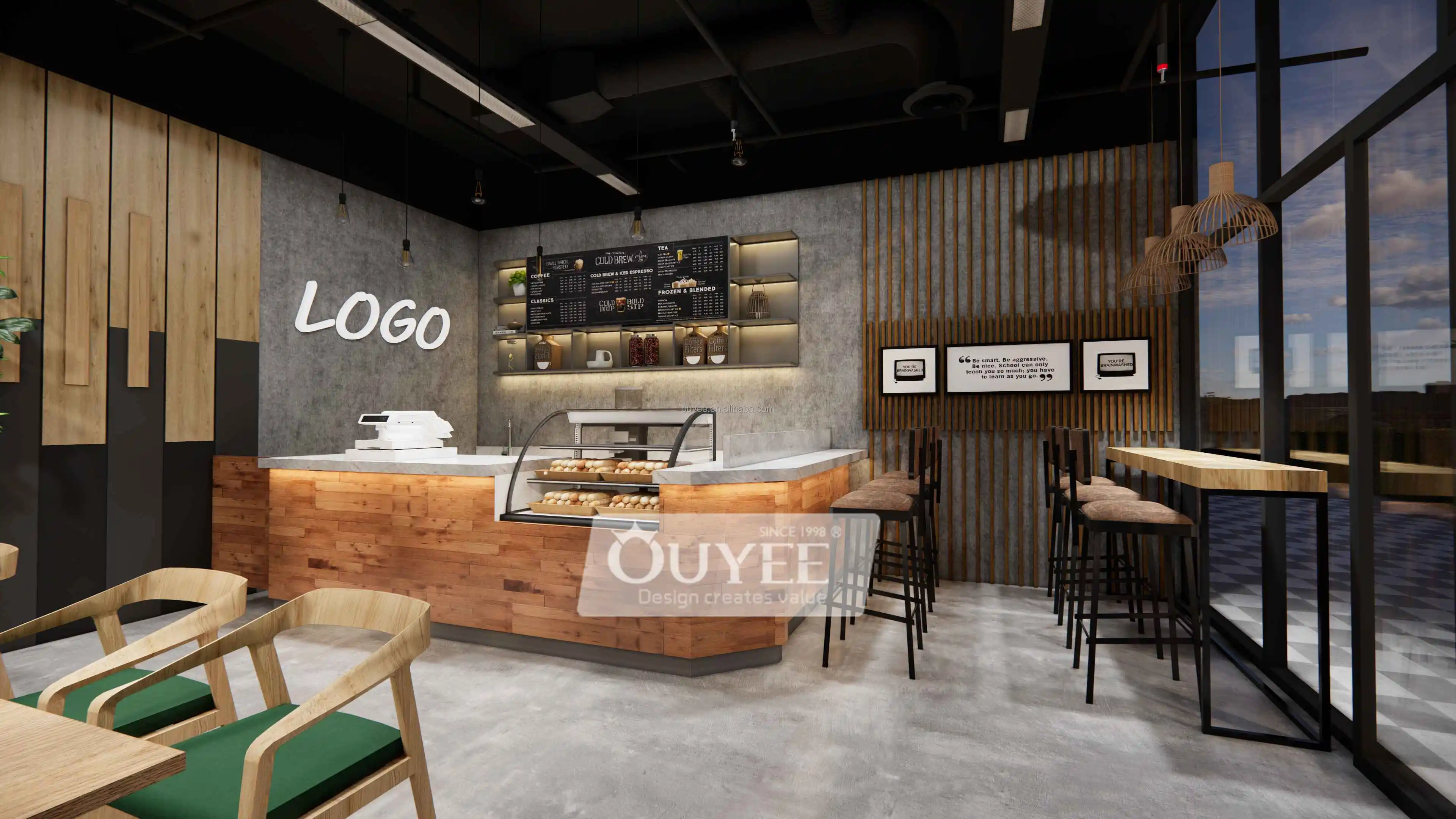 Custom Modern Commercial Cafe Interior Design And Luxury Coffee Shop ...