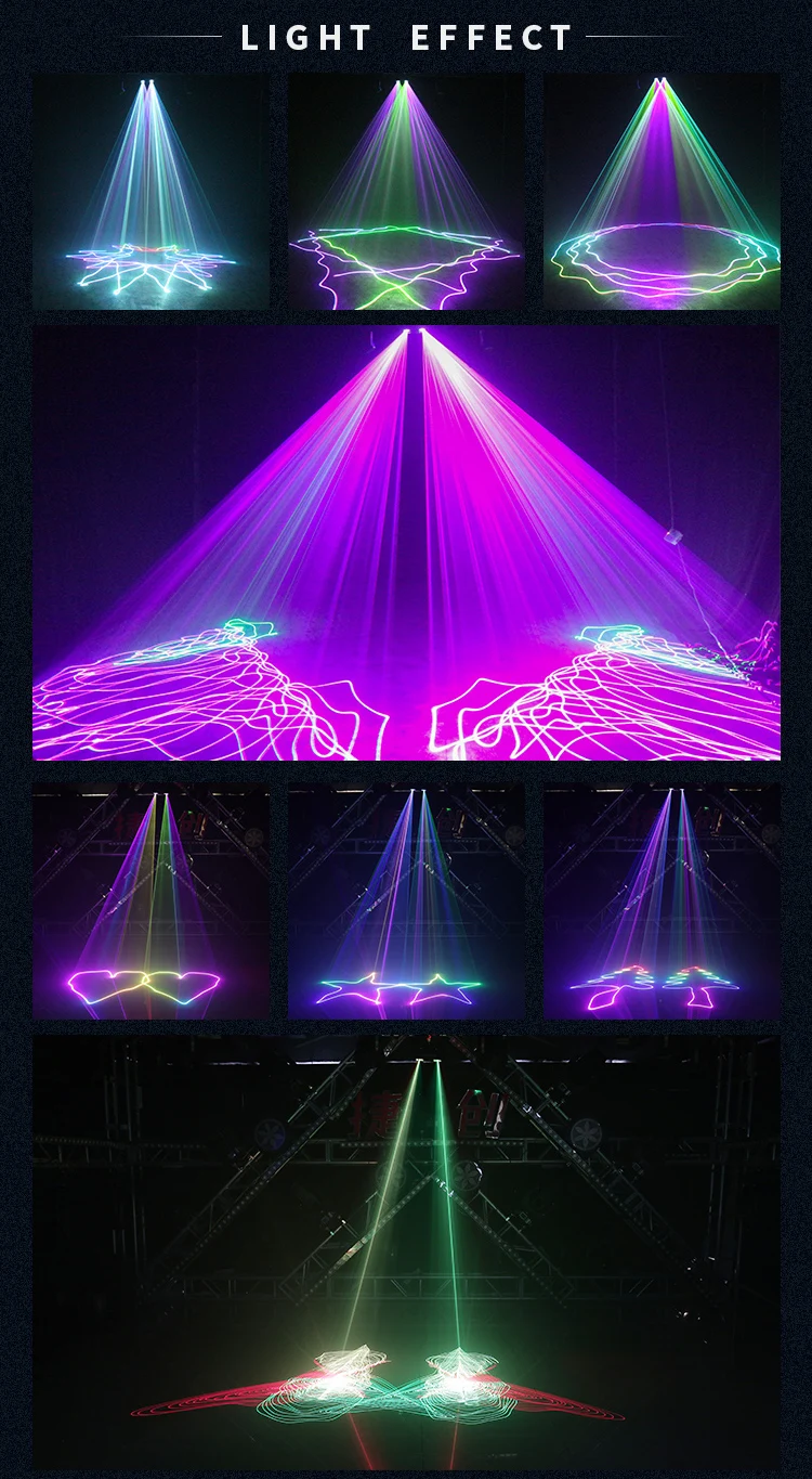 2 Heads Rgb Laser Show System Stage Disco Party Christmas Decoration ...