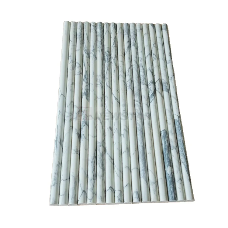 Italian arabescato carrara white fluted marble wall stone sideboard ...