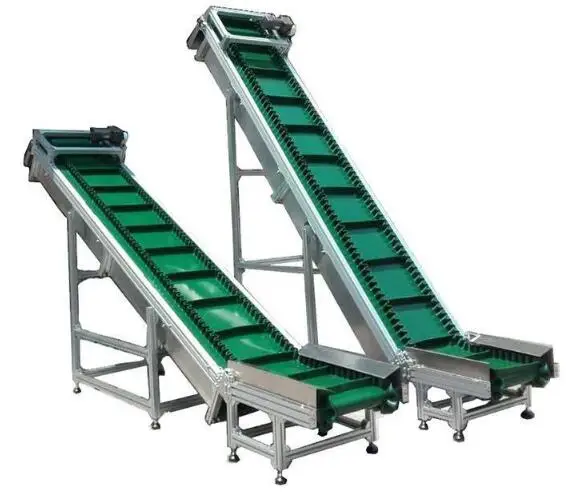 Small Particles Horizontal Inclined Cleated Pvc Belt Conveyor System ...