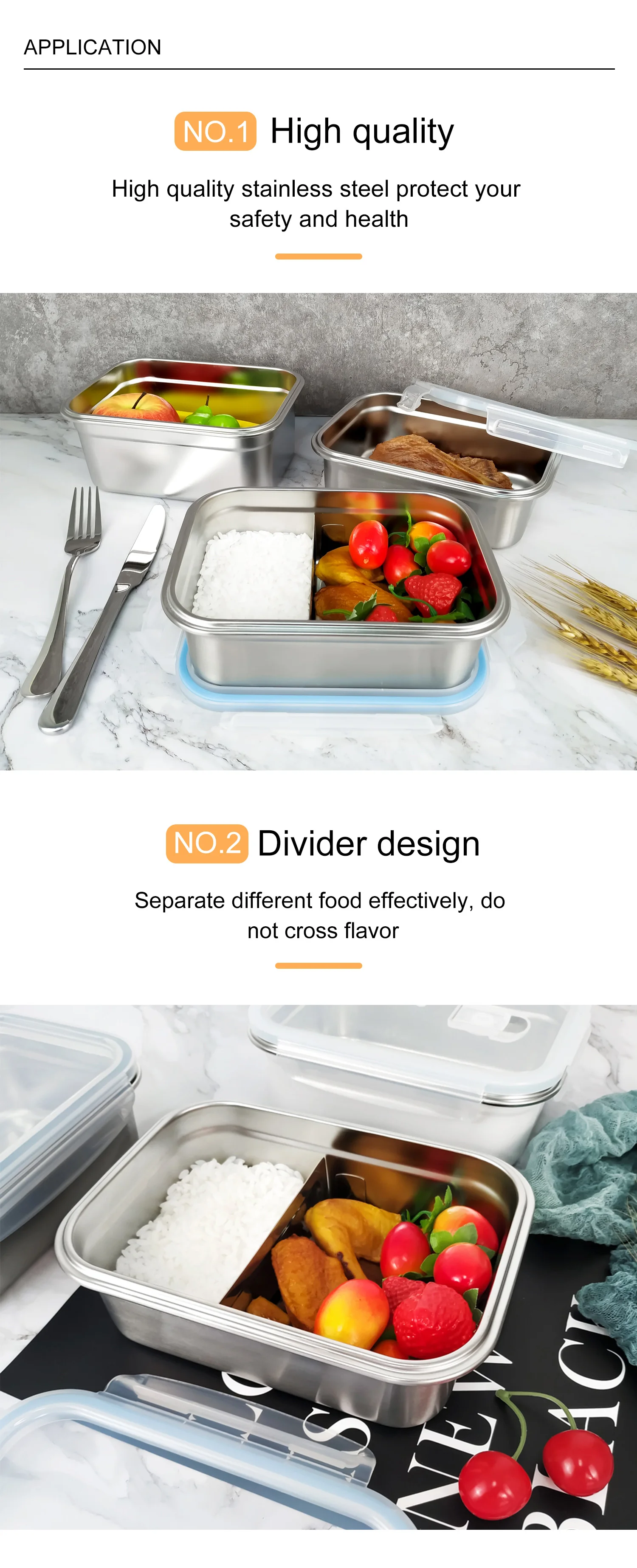 IKITCHEN Food Grade Metal Meal Prep Containers - Stackable & Leakproof