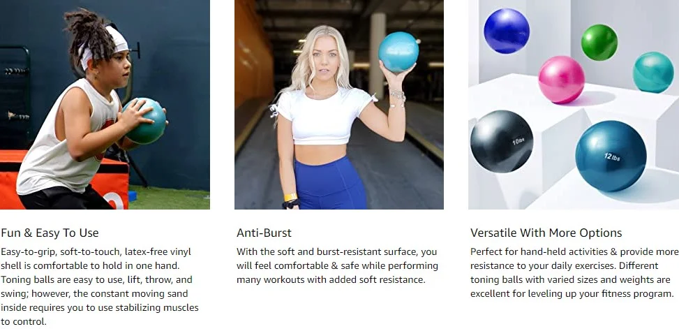 Mini Weighted Training Core Training Yoga Exercise Sand Ball Toning ...