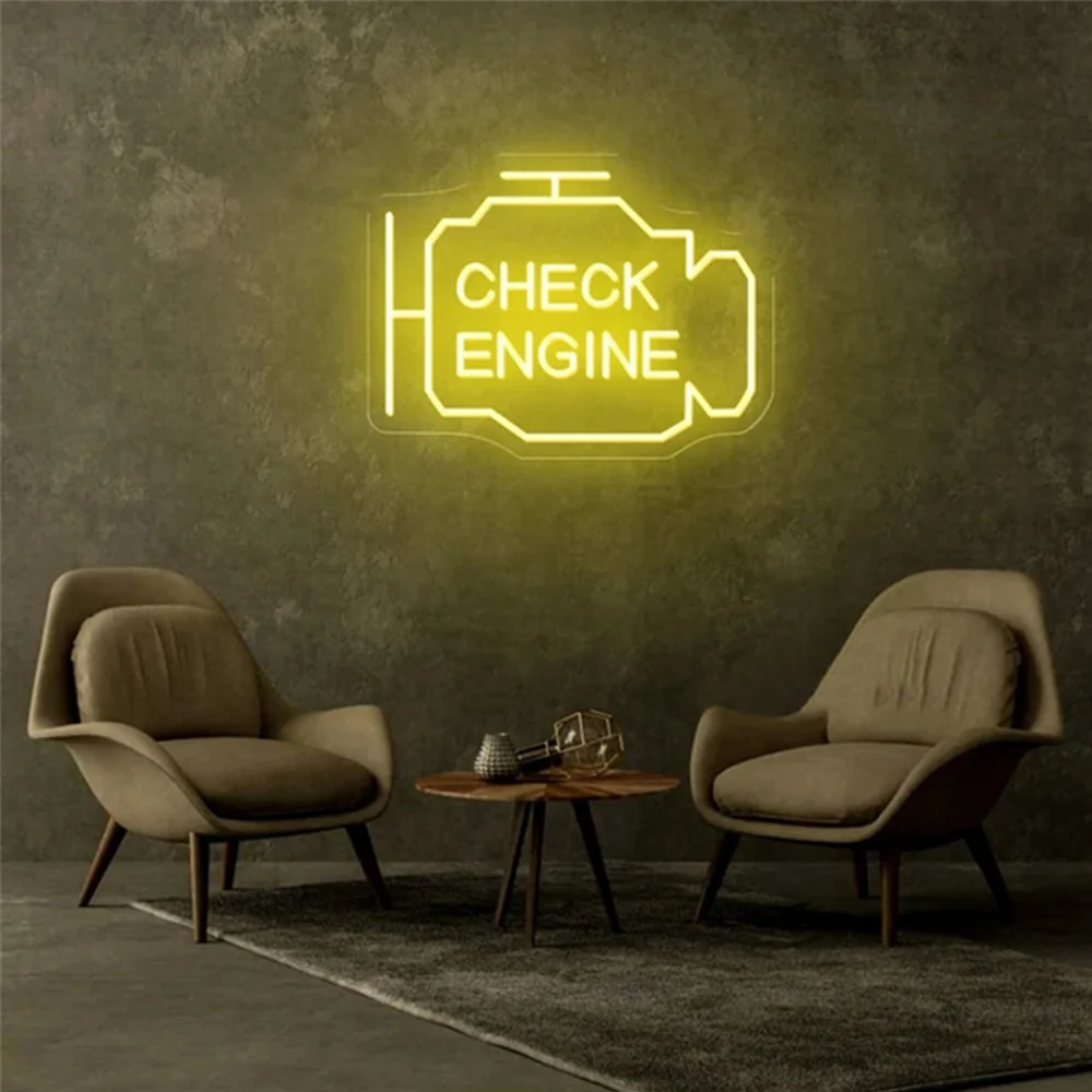 Check Engine Neon Sign Led Custom Sign Auto Room Garage Repair Shop ...