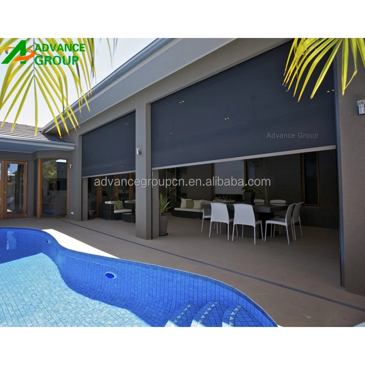 Advance Outdoor Exterior Motorized Roller Shades Patio Zip Screen ...