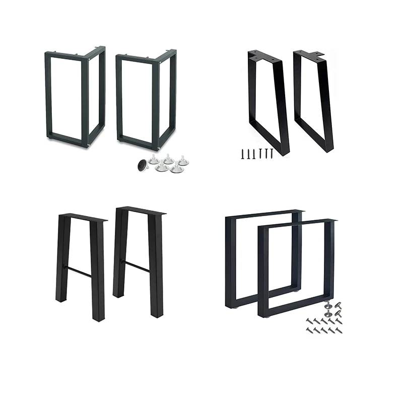 Office Table Frame Black Gold Metal Cast Iron Industrial Steel ...