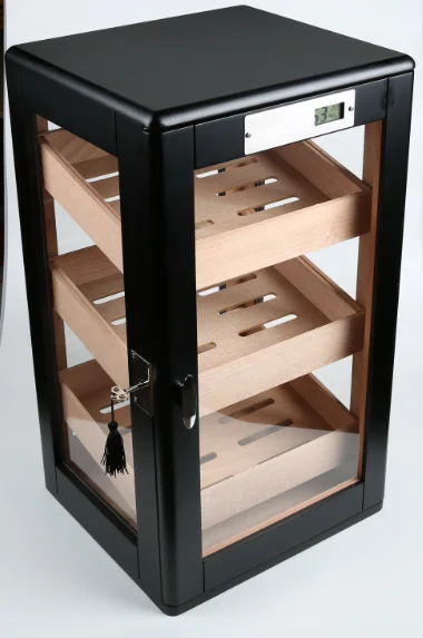 Wood Cigar Humidor Cigar Showcase Display Storage Cabinet 3 Layers ...