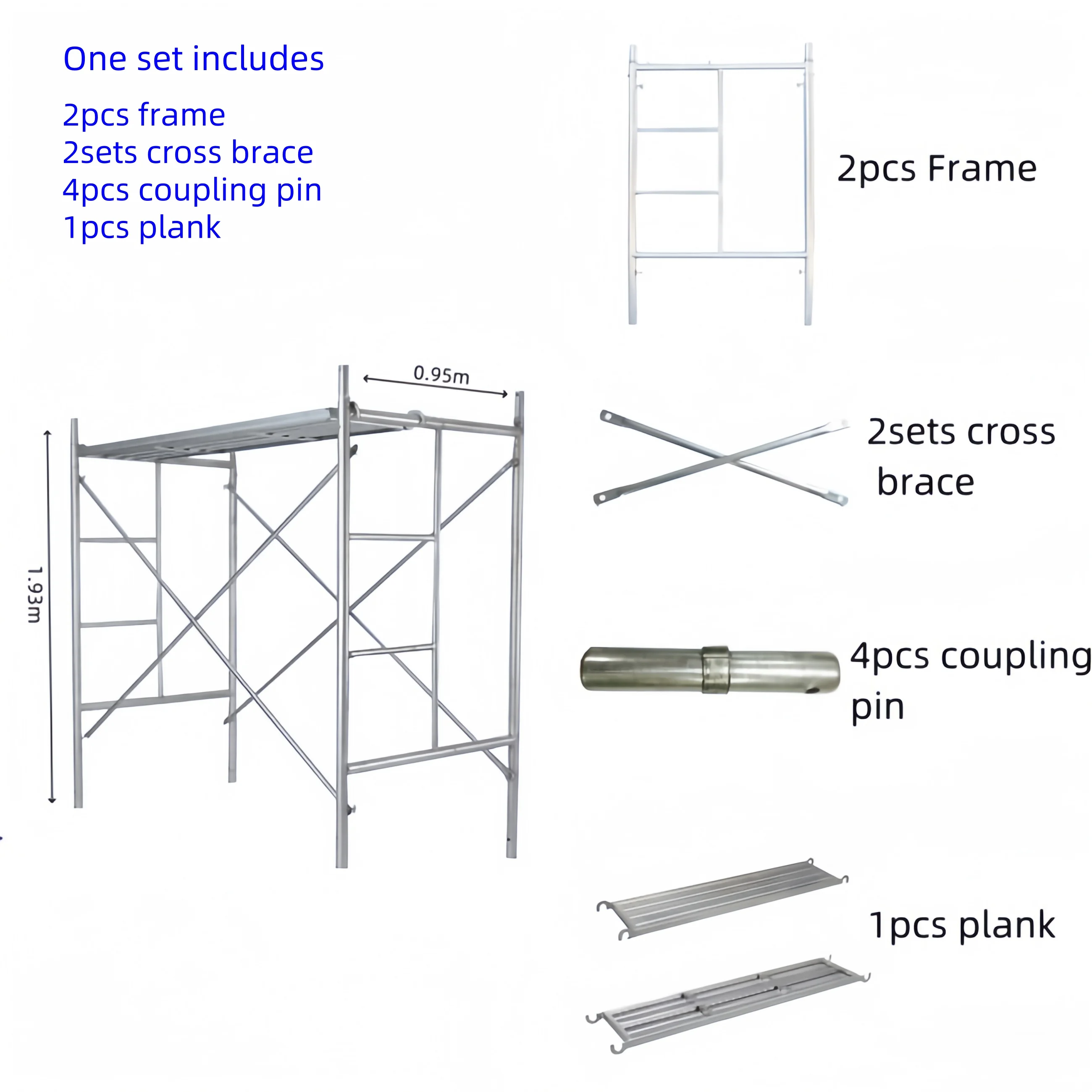 Frame Mobile Scaffold Hot-Dip Galvanized Ladder H Frame Scaffolding ...