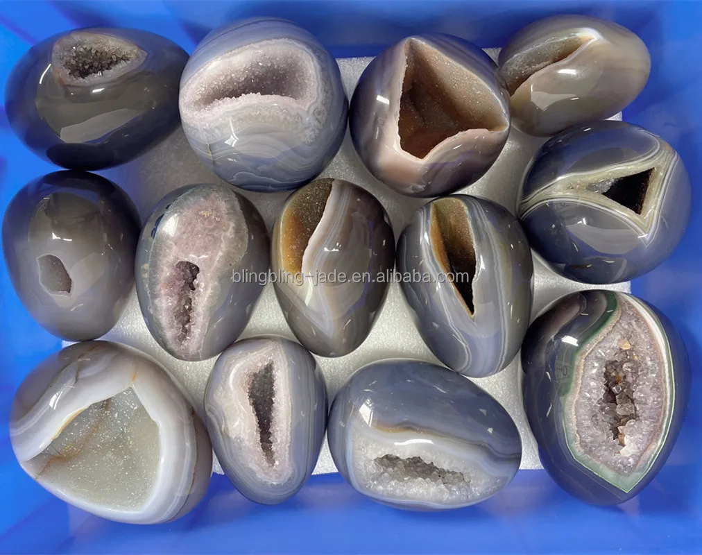 Wholesale Natural Dragon Gemstone Crystal Agate Geode Egg for Healing